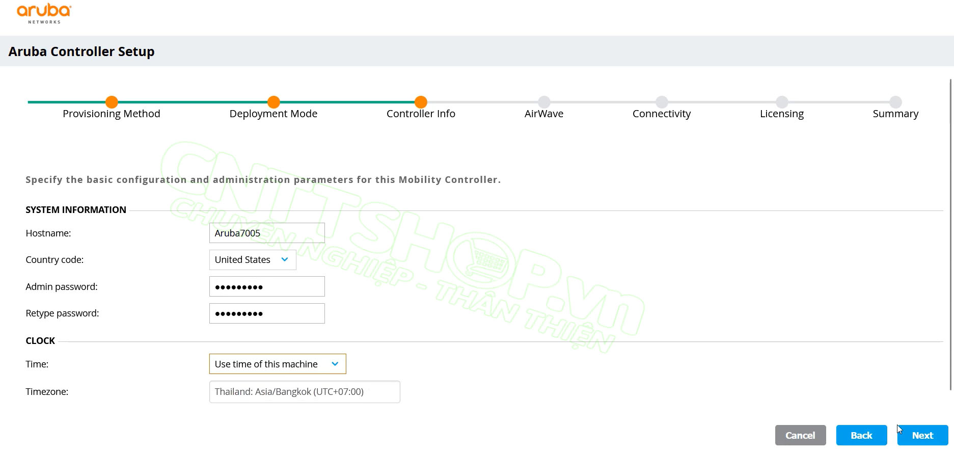 Hướng dẫn cấu hình Aruba 7000 series Mobility Controllers
